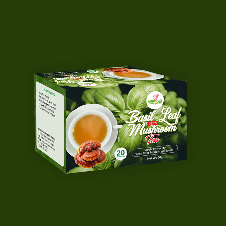 Basil Leaf with Mushroom in tea bags – Shroom Herbal Foods